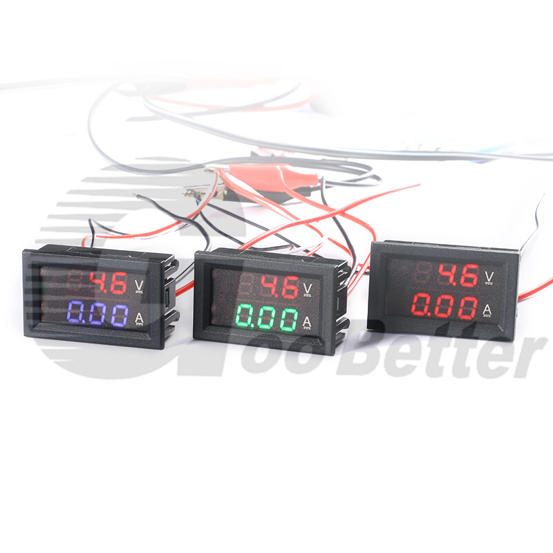 5-Wire DC Voltmeter Ammeter Panel Mount Amp Meter Red-Green Red-Blue ...