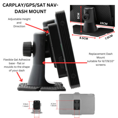 Dashboard Dash Mount Carplay Unit/Sat Nav/GPS/Car Display | eBay UK