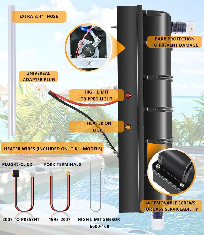 6500-310 Smart Heater Assembly Low-Flow Heater for Sundance, Jacuzzi ...