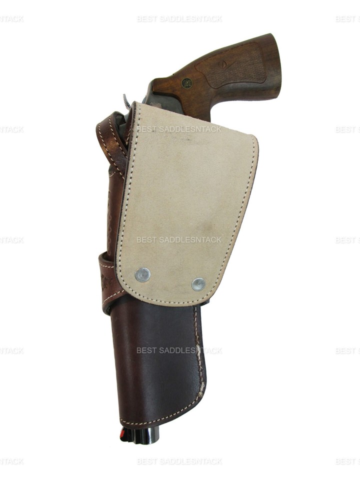 HOLSTER UNIVERSAL FIT GUN COVER REVOLVER HOLDER OPEN BOTTOM TOOLED ...