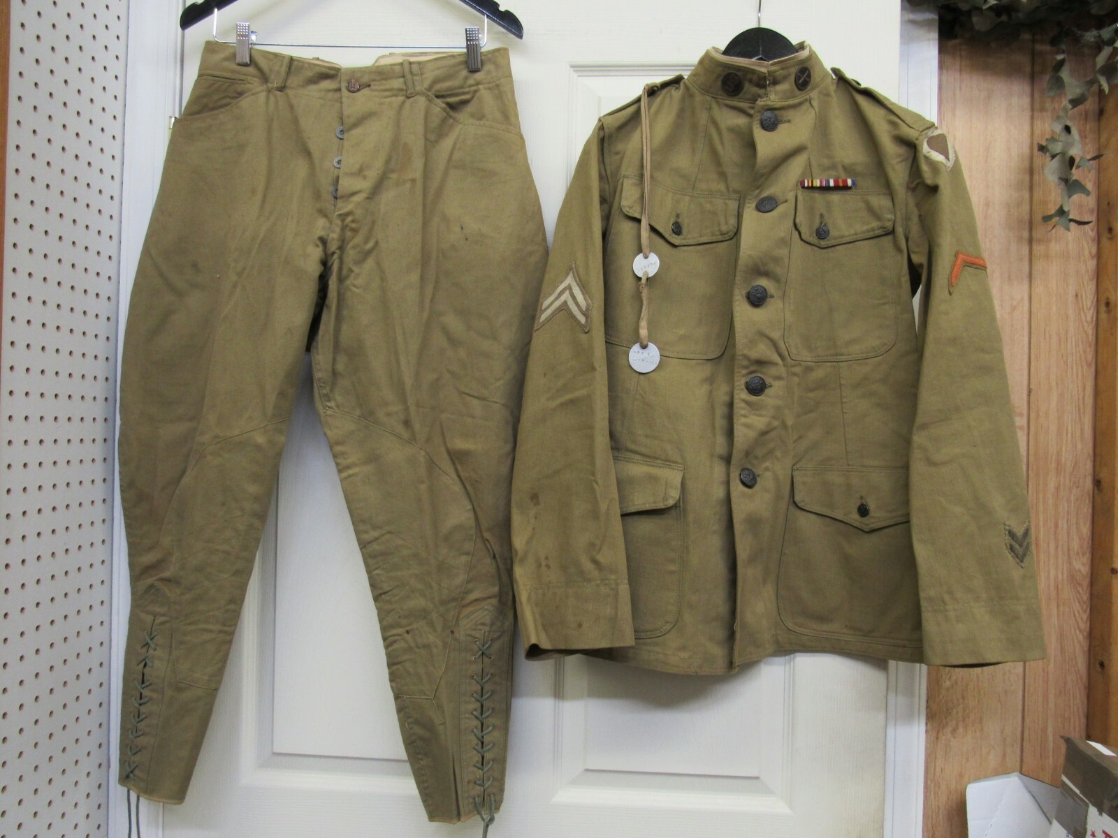 WW1 US Uniform Tunic Trousers 37th Division Corporal Dog Tags Collar ...