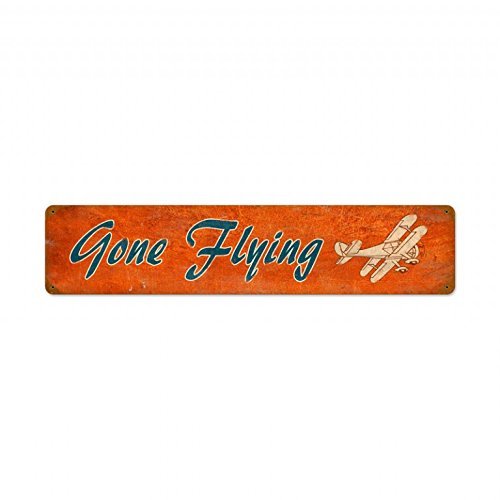 "Gone Flying" - Vintage Metal Sign with Eyelets - Ande Rooney Aviation ...