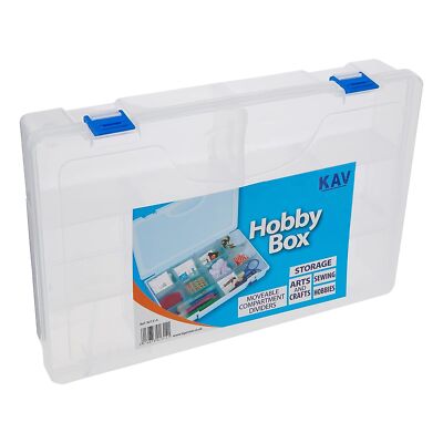 KAV White Plastic Lockable Hobby Box With Adjustable Compartments ...