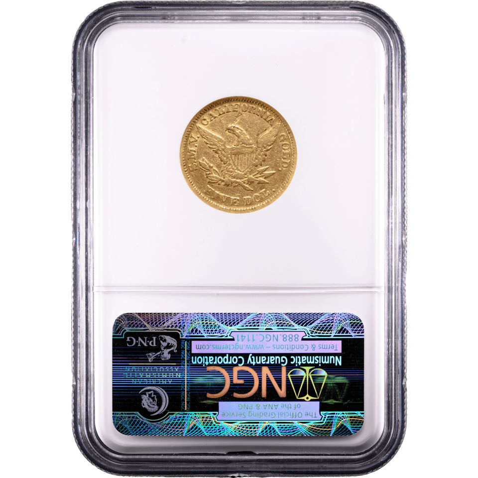 1849 Moffat Gold Half Eagle $5 NGC F12 | eBay