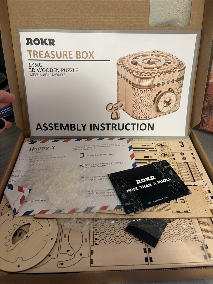 Rokr Treasure Box Mechanical Gears - 3D Wooden Puzzle LK502 NEW ...