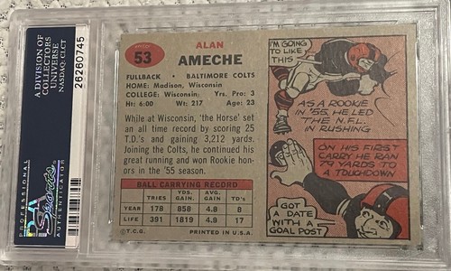 1957 Topps Football #53 Alan Ameche PSA 8 | eBay