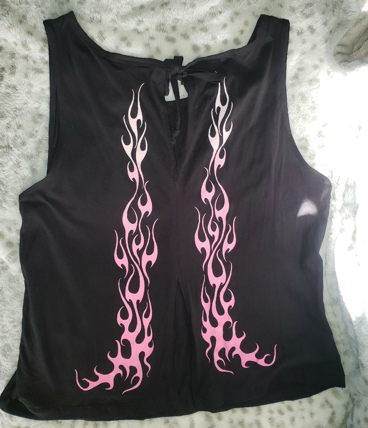 PINK FLAME TORRID ACTIVE TANK VTG HOT TOPIC 2x OPEN FLY BACK TOO 🔥 TO ...