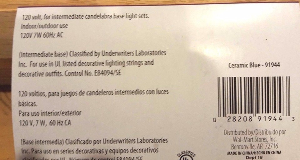 Light Keeper Pro Ceramic Blue C9 Replacement Bulbs 120V 7W 60Hz AC, 4 ...