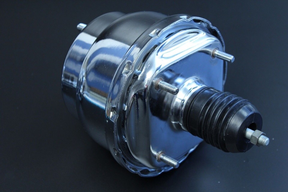 CHROME 7" Power Booster Ball Mill Master Cylinder w/ Pedal Bracket Kit ...