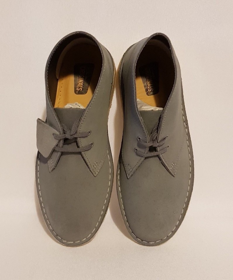NEW CLARKS ORIGINALS DESERT BOOTS GREY BLUE PINK SUEDE LEATHER LADIES ...