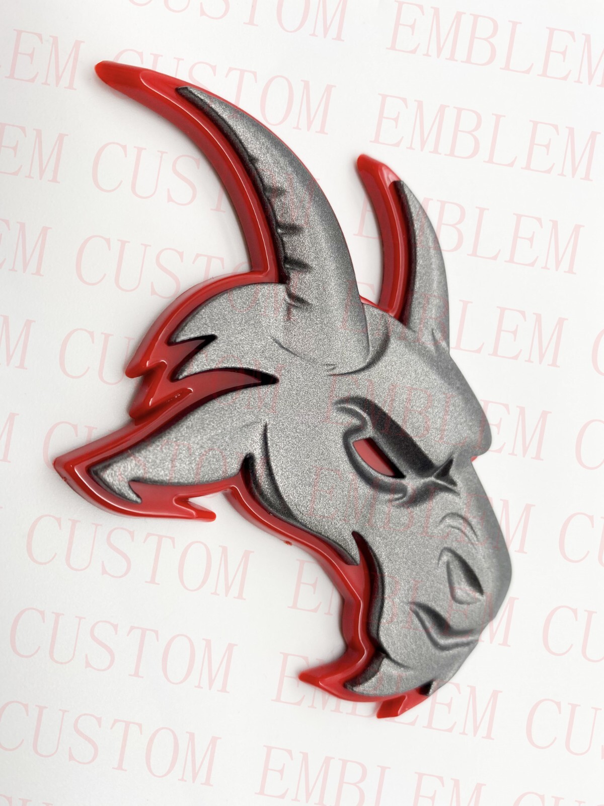 2x Gray with Red Head Emblem for Ram 1500 2500 3500 Fender badge ...
