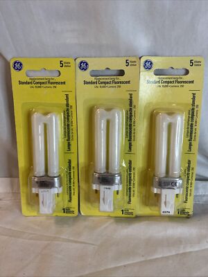 3 NEW Genuine GE Standard Compact Fluorescent 5W (3 Light Bulb) F5BX ...