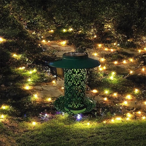 Outdoors Solar Lighthouse Bird Feeder Hanging Metal Wild Bird Feeders ...