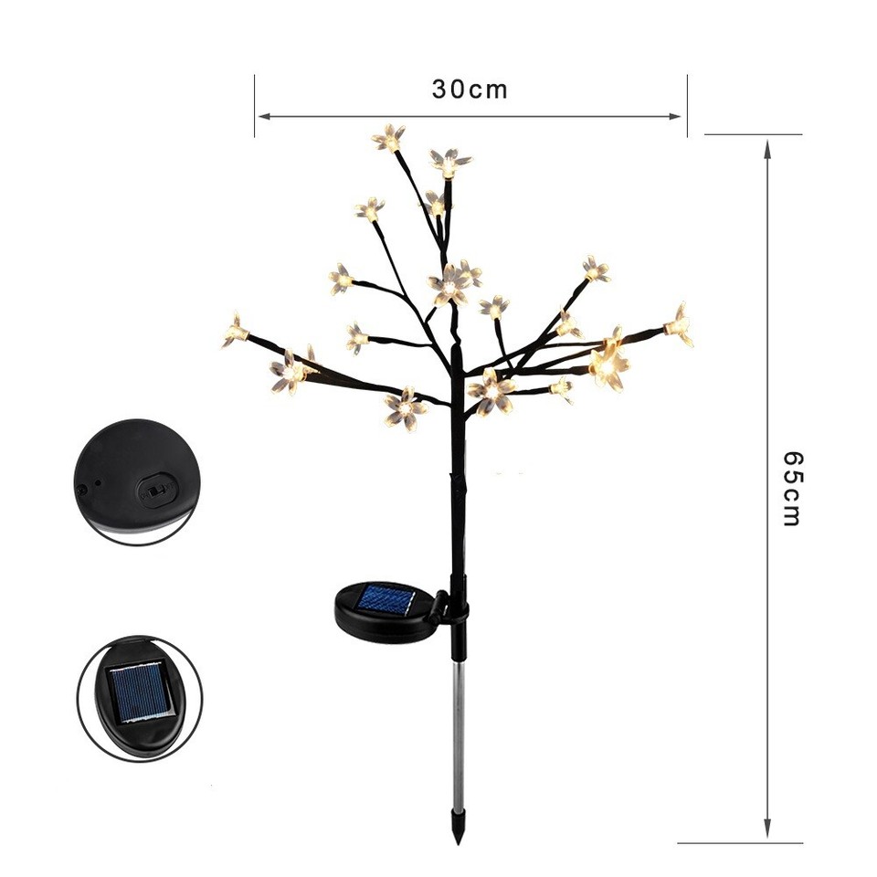 LED Solar Branch Flower Bloom Tree Stake Lights Outdoor Garden Patio ...