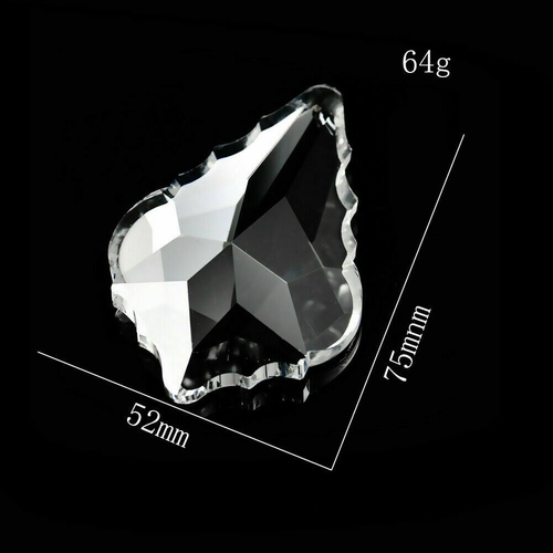 75MM Fengshui Faceted Maple Crystal Hanging Prism Suncatcher Glass ...