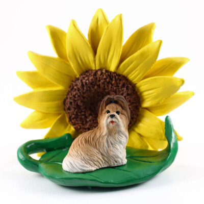 Shih Tzu Sunflower Figurine Brown | eBay