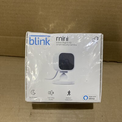 New Open Box Blink Mini Compact Indoor Plug-In HD Smart Security Camera ...