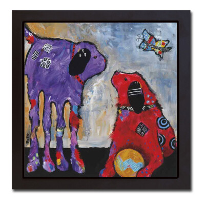 Black Floater-Framed Play Day by Foster Canvas Giclee Artwork (16 in x ...