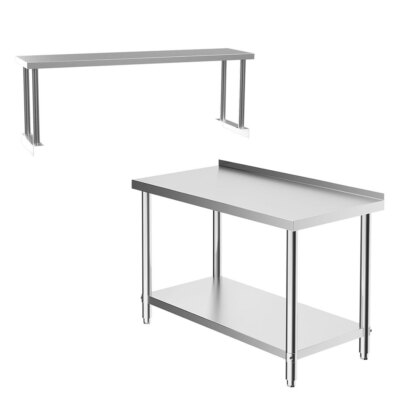 Commercial Work Bench Stainless Steel Top Kitchen Food Prep Table Shelf ...