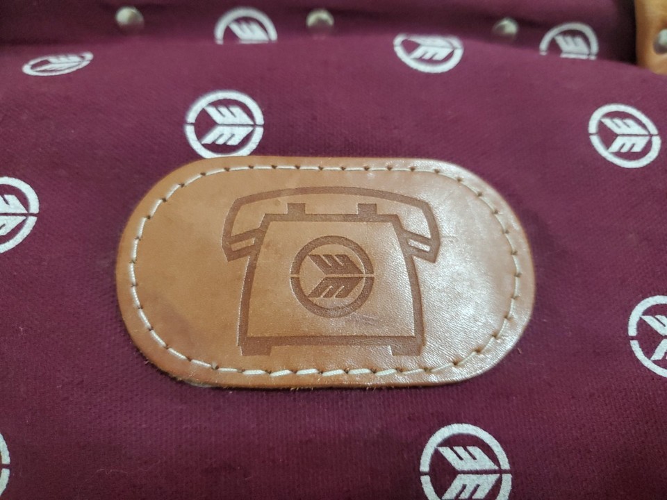 Vtg WMX Waste Management Duffle Luggage Carpet Bag Cloth & Leather ...