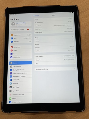 Apple iPad Pro 2nd Gen - 12.9" 256 GB - Space Gray - A1670 (Wi-Fi ...