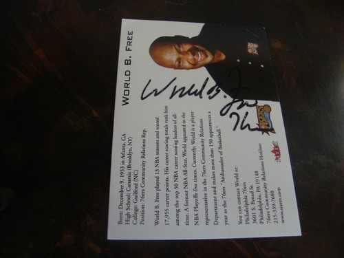 World B. Free Autographed Fleer Philadelphia 76ers Promo Card | eBay