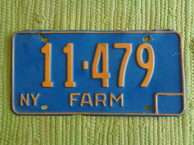 1966 67 68 69 70 71 72 New York FARM License Plate NY Tag 11-479 | eBay