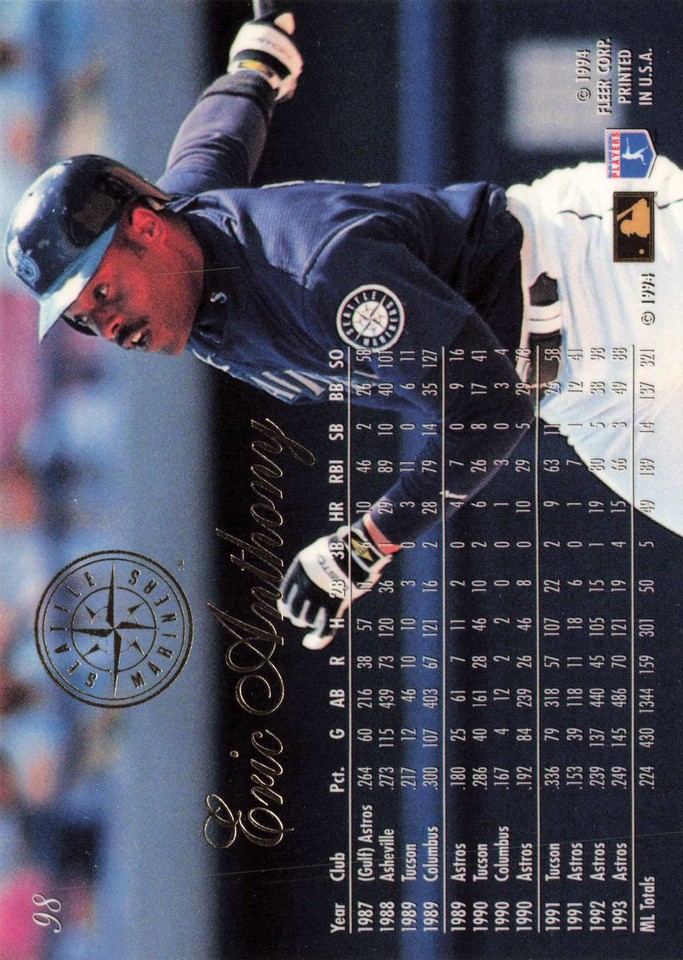 Eric Anthony 1994 Flair #98 Seattle Mariners | eBay