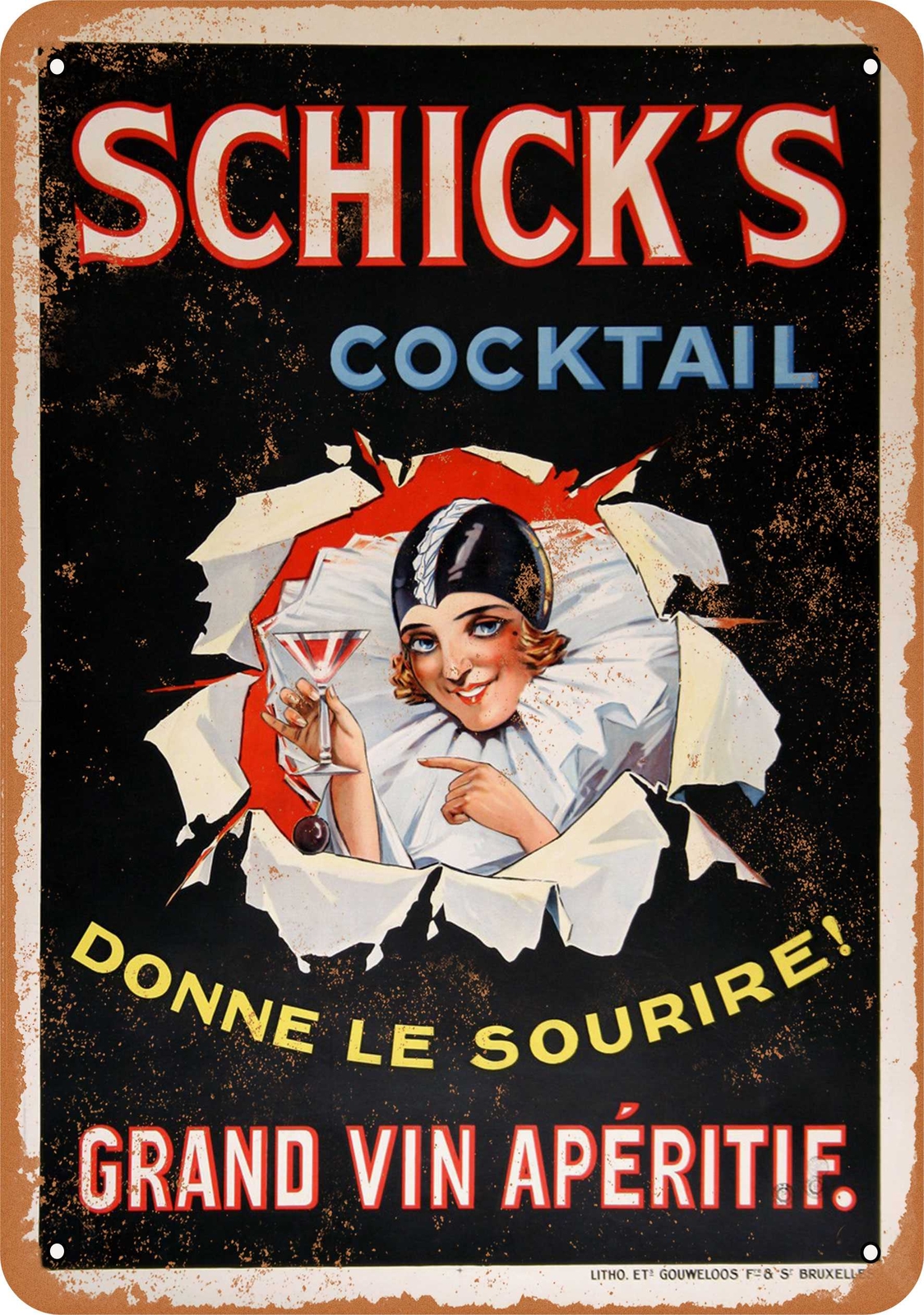 METAL SIGN - 1925 Schick's Cocktail - Vintage Look Reproduction | eBay