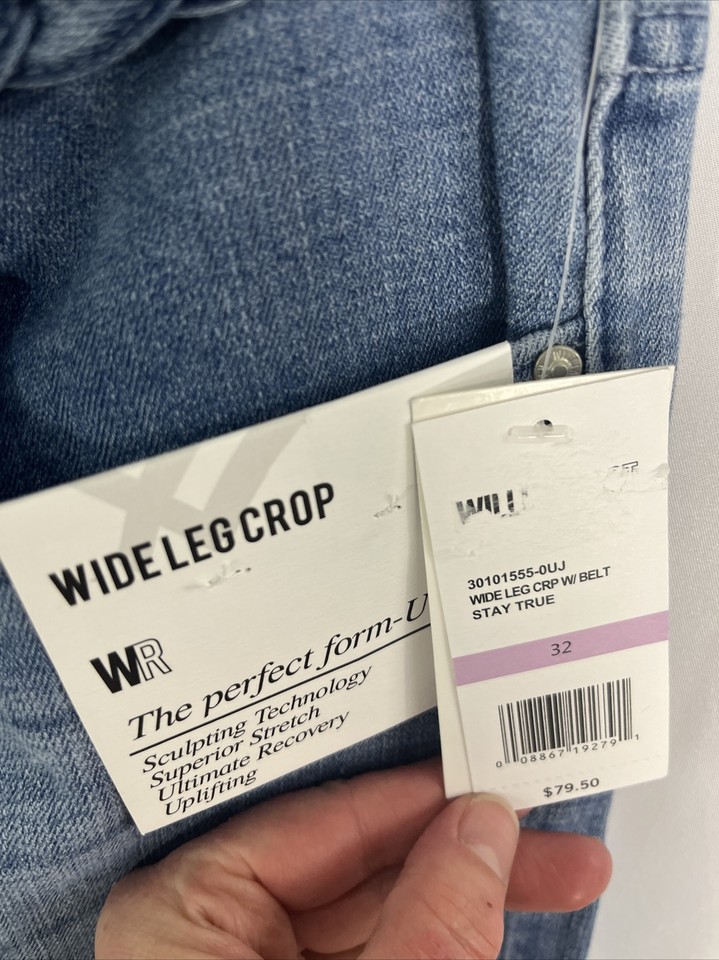 William Rast Jeans Womens Size 32 Wide Leg Crop Jeans, Stay True Wash w ...