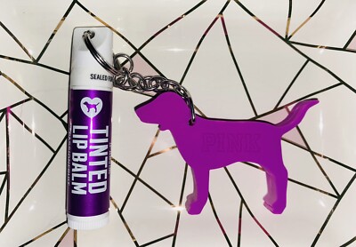 VICTORIA'S SECRET PINK PASSIONFRUIT TINTED LIP BALM DOG KEYCHAIN NEW ...