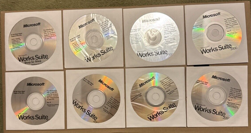 Vintage Microsoft Works Suite 2000 8 CD Set | eBay