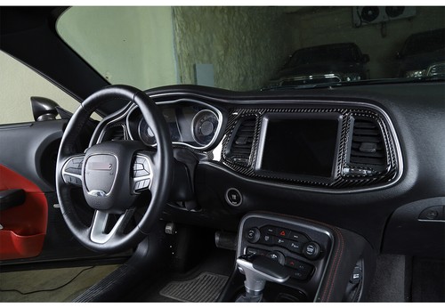 4× Carbon Fiber Center Console Dashboard Panel Trim For Dodge ...