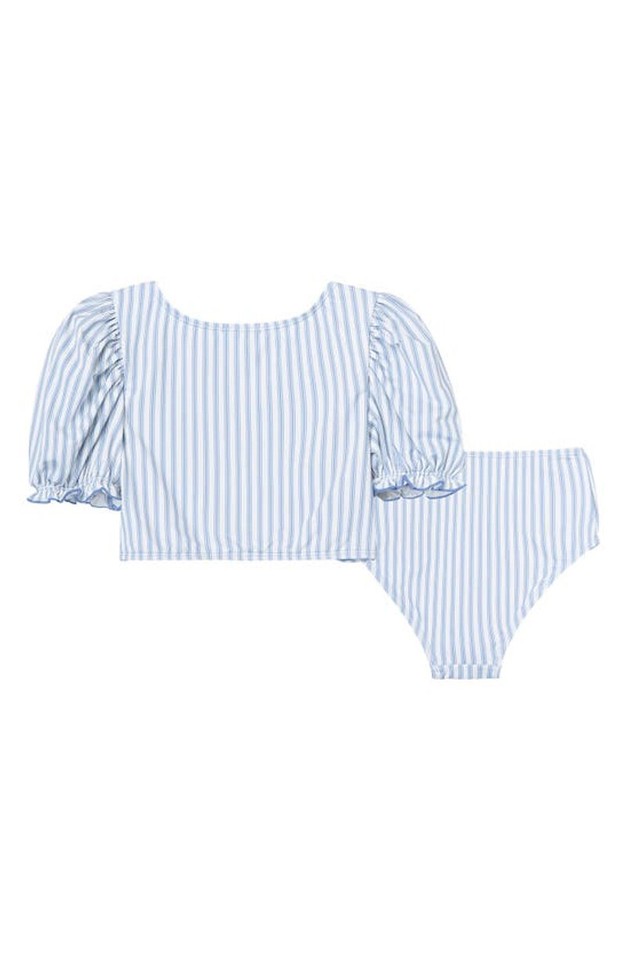 HABITUAL KIDS Puff Sleeve Stripe Two-Piece Swimsuit | eBay