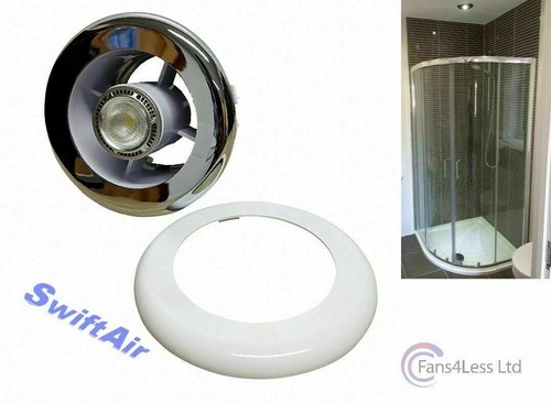 Chrome White Grill & Light + Transformer for Bathroom Shower Extractor ...