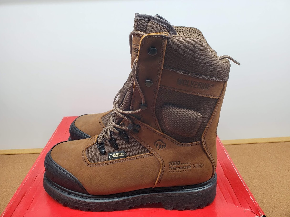 NEW MENS WOLVERINE BIG SKY BROWN W05551 COMPOSITE TOE WORK BOOTS 8 W 8. ...
