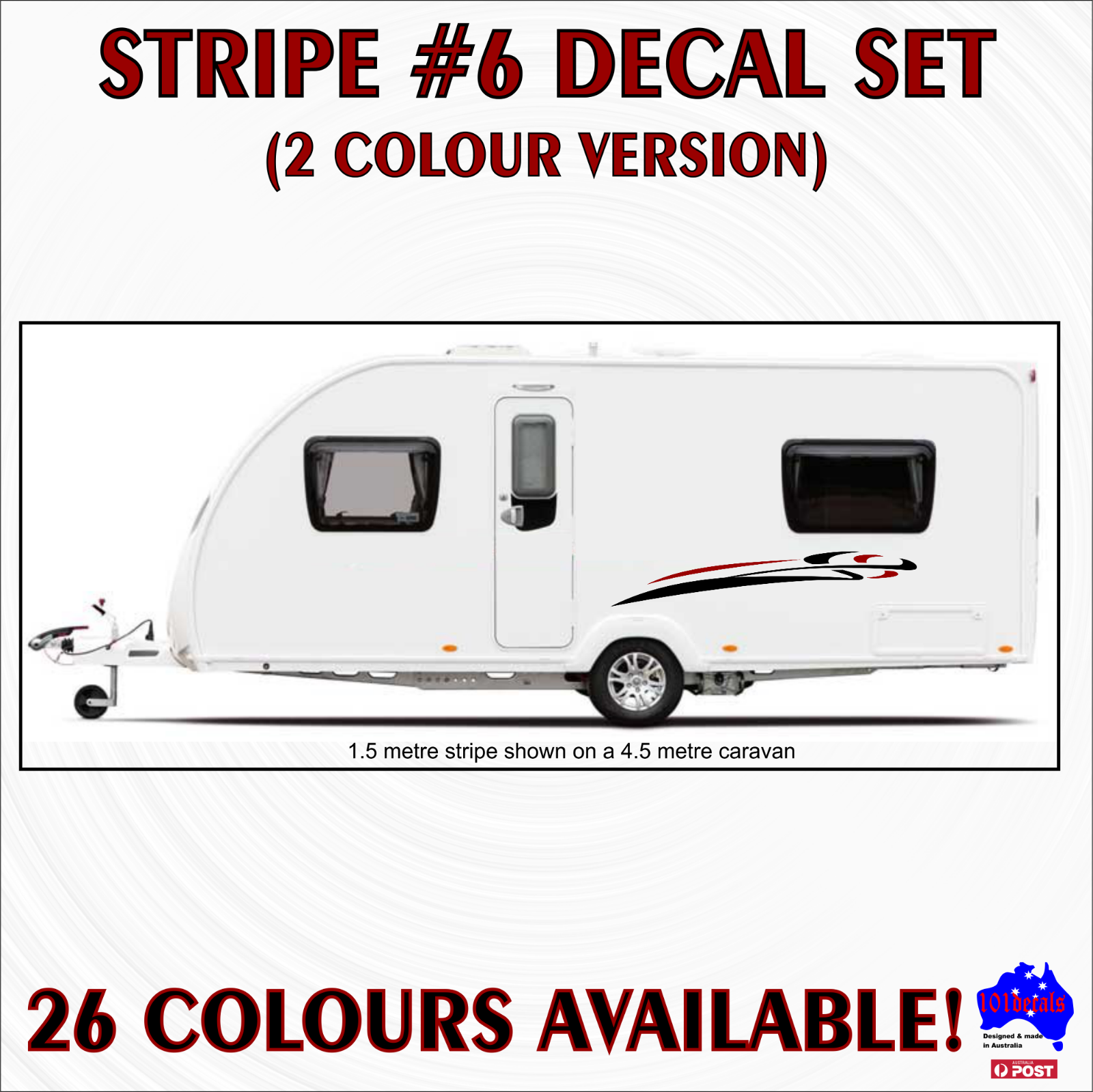 2m Stripe #6,2 colour striping marine decal set.Fishing ski boat ...