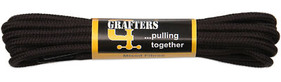 GRAFTERS BLACK Heavy Duty Shoe laces Strong Work Boot Laces Hiking ...