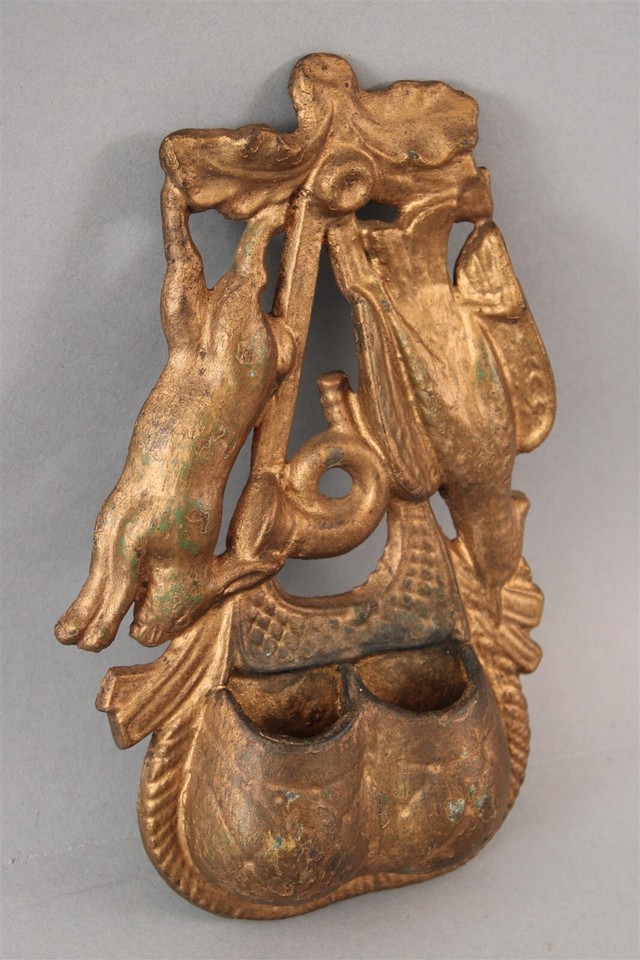 Antique 1870 Cast Iron Hunting Haversack Game Rabbit Bird Match Holder ...