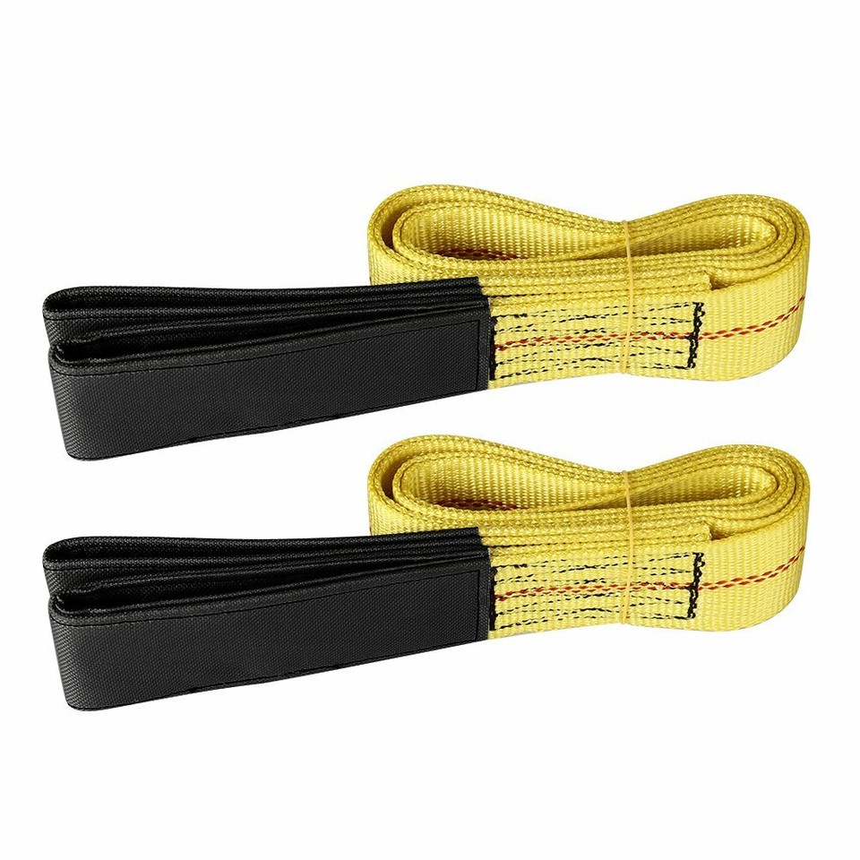2 Pack 6' x 2" Lift Sling Tow Cargo Straps With Loops Heavy Duty ...