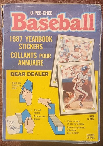 1987 O Pee Chee Baseball Yearbook Stickers Wax Box Factory Sealed - See ...
