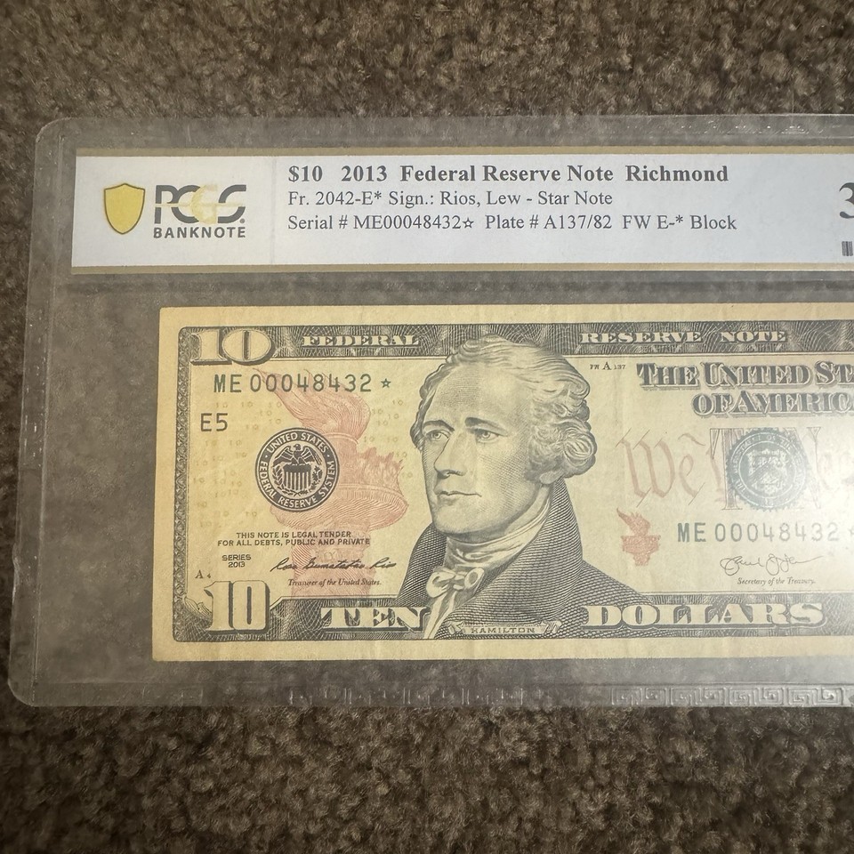 2013 $10 Star Note 64k Print Run Graded PCGS 30 PPQ ME00048432* | eBay