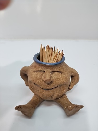 face pottery toothpick holder by gretchen larson | eBay