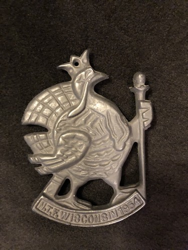 Vintage National Turkey Federation NTF Wisconsin 1954 Metal Plaque ...