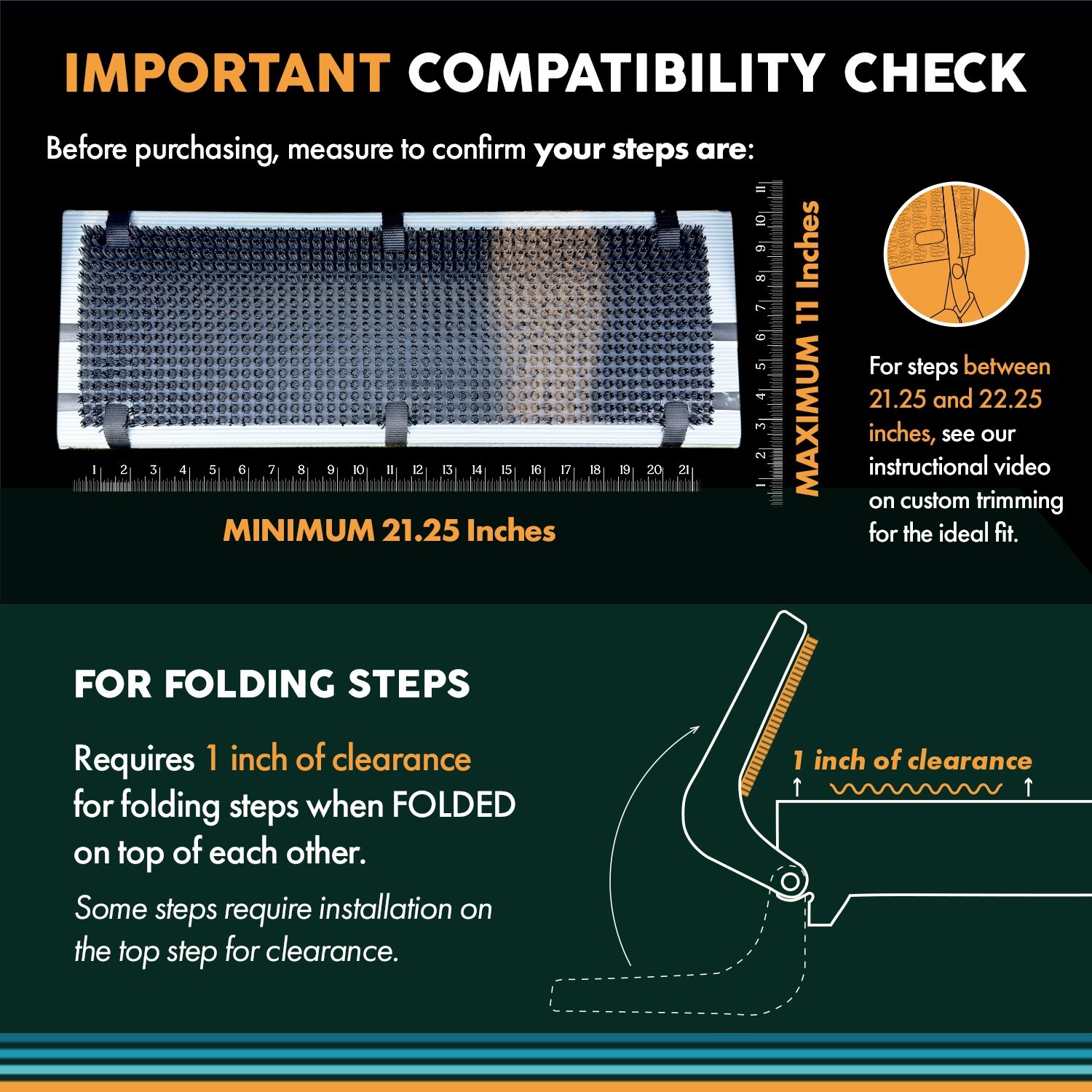 TrailScrubber RV Step Cover 1/2" Hard Bristle Mat to Remove Dirt & Mud ...