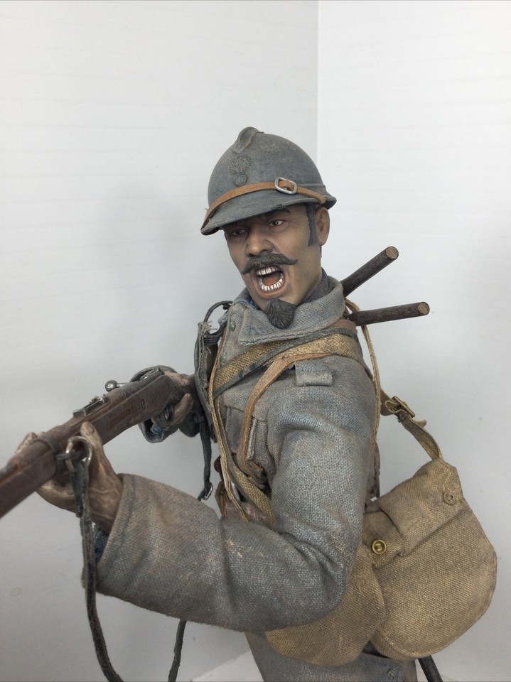 1/6 CUSTOM FRENCH WW1 FRONT LINE CHARGING INFANTRYMAN 1917 BERTHIER ...