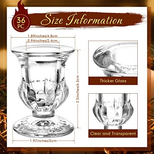 CANDLE HOLDERS Party Dining Table Centerpiece Clear 36 Pcs2.5 Inch ...