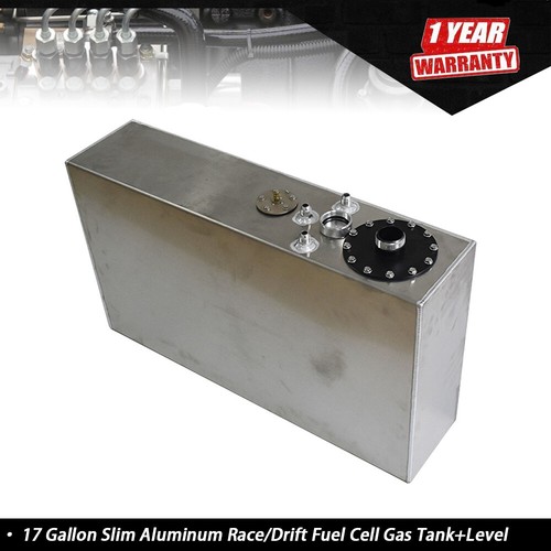 17 Gallon/64L Slim Aluminum Race/Drift Fuel Cell Gas Tank+Level Sender ...