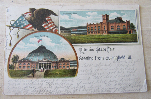 VTG Postcard GREETING FROM SPRINGFIELD IL ILLINOIS STATE FAIR used #419 ...