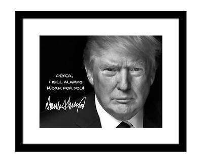 Donald Trump 8x10 Signed photo customized YOUR NAME autographed black ...